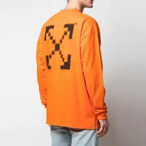 Off-White Arrow Logo Pattern Printing Long Sleeves Orange