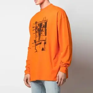 Off-White Arrow Logo Pattern Printing Long Sleeves Orange