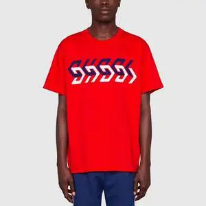 Gucci Ss22 Cotton Jersey T-shirt With Mirror Print 'red