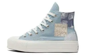 CONVERSE Chuck Taylor All Star Lift Platform 'denim Patchwork' High Top Sneakers - Blue/blue/egret