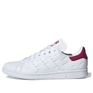 Adidas Stan Smith Allover Stamped Stan Sneakers - Wine Red/white