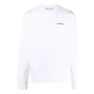 Off-White Logo Print Long Sleeve Pullover - White