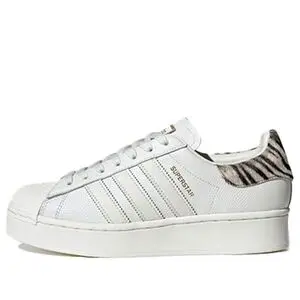 Adidas Superstar Bold Platform Sneakers With Animal Print Heel Patch - White