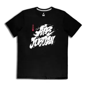 JORDAN Tattoo Sports Printing Round Neck Short Sleeve - Black