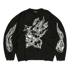THUG CLUB Chrome Skull Knit Sweater