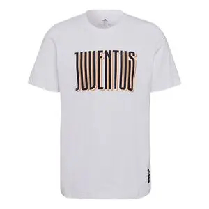 Adidas Juve Str Tee Foot Ball Letter Printing Causual Sports Male - White