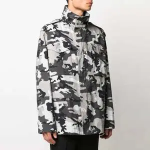 Off-White Camouflage Print Slim Fit Jacket - Grey