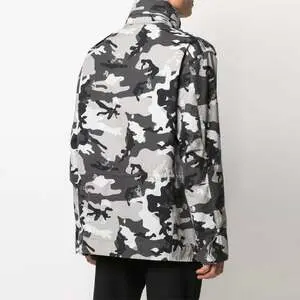Off-White Camouflage Print Slim Fit Jacket - Grey