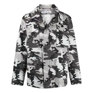 Off-White Camouflage Print Slim Fit Jacket - Grey