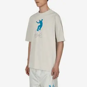 JORDAN X Union Crossover Solid Color Alphabet Pattern Printing Round Neck Short Sleeve Us Edition Gray