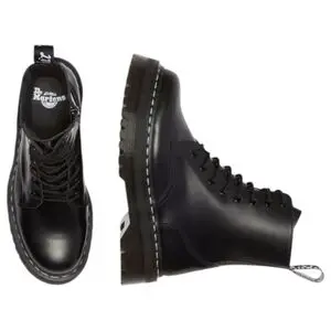 Dr. Martens Jadon Platform Boots With White Stitching - Black