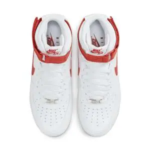 Nike Force 1 High Top Sneakers - White/cinnabar