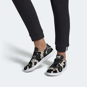 Adidas Stan Smith "fuzzy Cow Print" Sneakers - Black