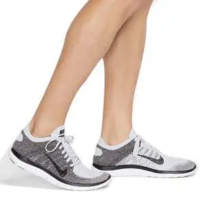 Nike Free 4.0 Flyknit Athletic Sneakers - Black/grey