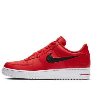Nike Force 1 '07 Lv8 "cut Out Swoosh University Red" Low Top Sneakers - Red/black