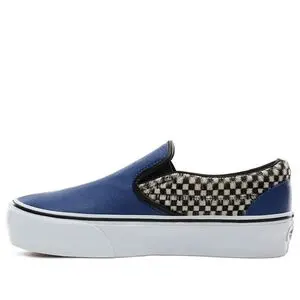 VANS Classic Slip-on Platform "python Checkerboard - Blue/white