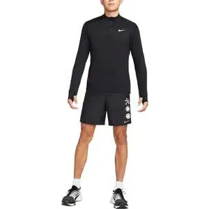 Nike Pattern Printing Lacing Black Straight Shorts