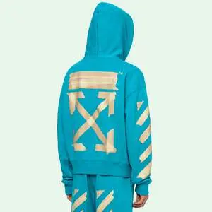 Off-White Diagonal Stripe Hooded Sweatshirt