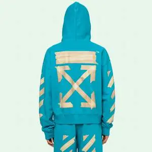 Off-White Diagonal Stripe Hooded Sweatshirt