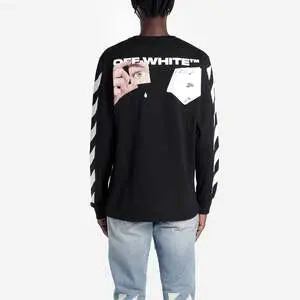 Off-White Virgil Abloh Diag Hand Card Long Sleeve Tee