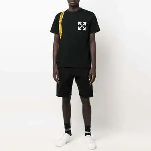 Off-White Chest Printing Short Sleeve Black - Multi-color