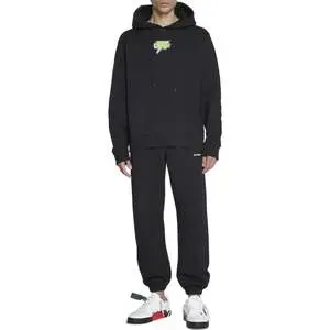 Off-White Long Sleeve Hooded Sweatshirt With Back Logo Print
