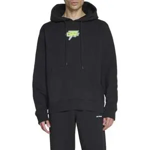 Off-White Long Sleeve Hooded Sweatshirt With Back Logo Print
