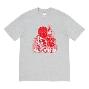 Supreme Fw19 Week 7 Mercenary Tee Mercenaries Printing Short Sleeve Gray - Grey