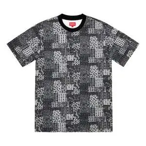 Supreme Ss19 Patchwork Paisley Ss Top Tee - Black
