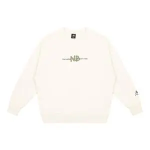 NEW BALANCE Logo Print Sweatshirt Asia Sizing 'white Green - White/green