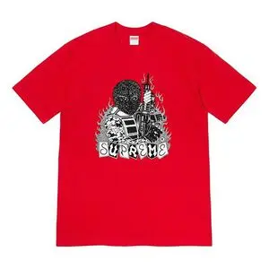 Supreme Fw19 Week 7 Mercenary Tee Mercenaries Printing Short Sleeve - Red