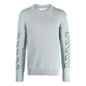 Off-White Ss23 Intarsia Sweater - Ice Black