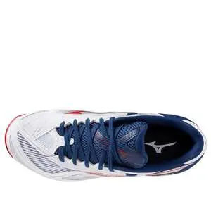 Mizuno Wave Medal Wide Athletic Shoes - White/navy/red