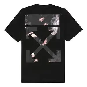 Off-White Short Sleeve Painting Arrow Print T-shirt - Black