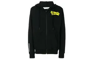 Off-White Zipped Fire Tape Hoodie