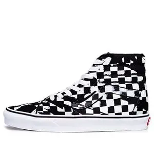 VANS Sk8-hi Overprint Checkboard High Top Sneakers - Black