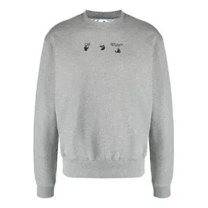 Off-White Logo Alphabet Print Crewneck Sweatshirt - Grey