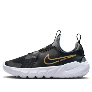 Nike Flex Runner 2 Metallic Gold Athletic Sneakers - Black