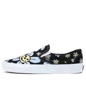 VANS Classic Slip-on Casual Shoes With Floral Pattern - Black/blue/yellow