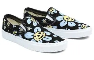 VANS Classic Slip-on Casual Shoes With Floral Pattern - Black/blue/yellow