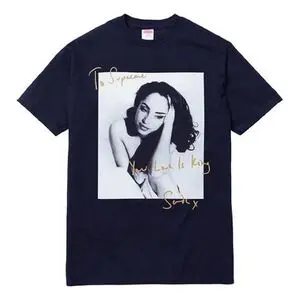 Supreme Ss17 Sade Tee Navy Character Printing Short Sleeve Navy - Blue