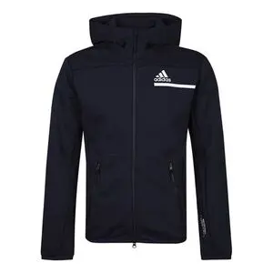 Adidas Athleisure Knit Hooded Jacket - Blue
