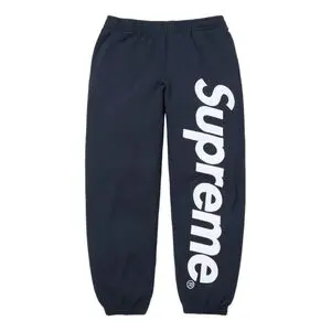Supreme Ss26 Satin Appliqué Sweatpants - Navy