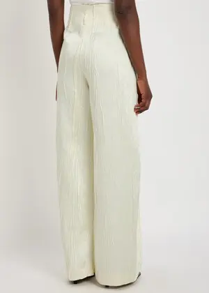 Sportmax Textured Satin Trousers With Embellishments
