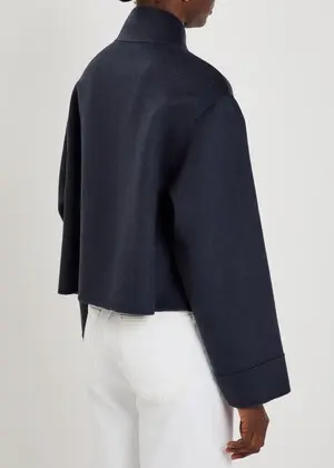 Emporio Armani Wool And Cashmere-blend Jacket With High Neck