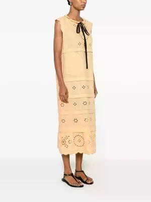 Vita Kin Kiki Broderie Midi Dress - Orange