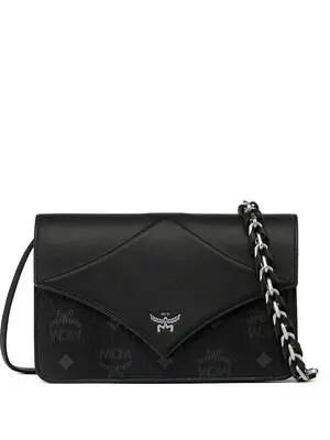 Mcm Visetos Diamond Shoulder Bag - Black