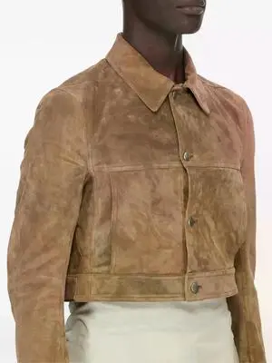 Rick Owens Cropped Suede Worker Jacket