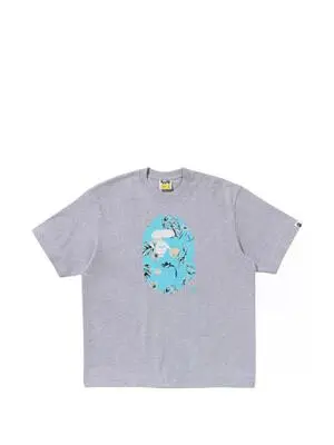 A BATHING APE Ape Head Vacation-pattern T-shirt - Grey