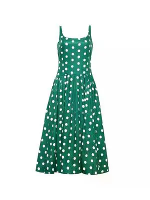 Cara Cara Regio Polka-dot Midi Dress - Green